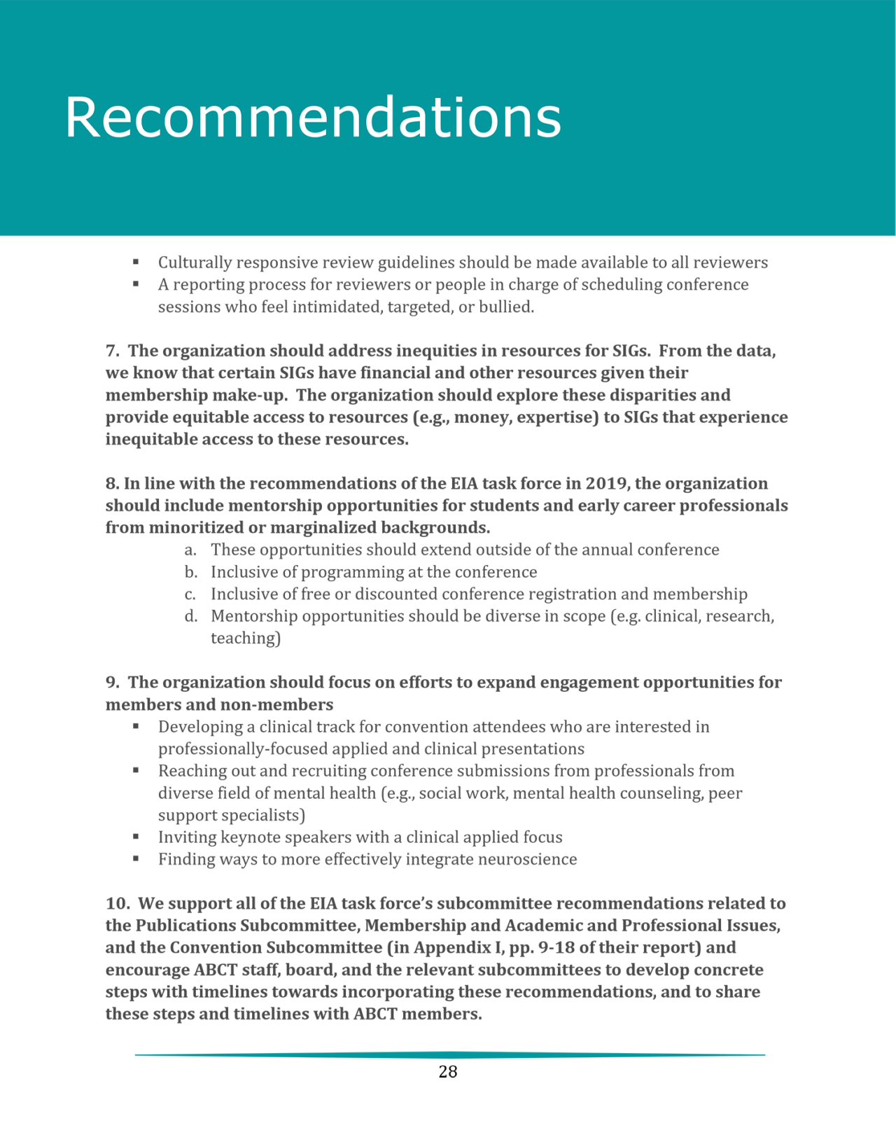 ABCT & BARE Reports on Diversity, Equity, Inclusion, Access and Justice ...