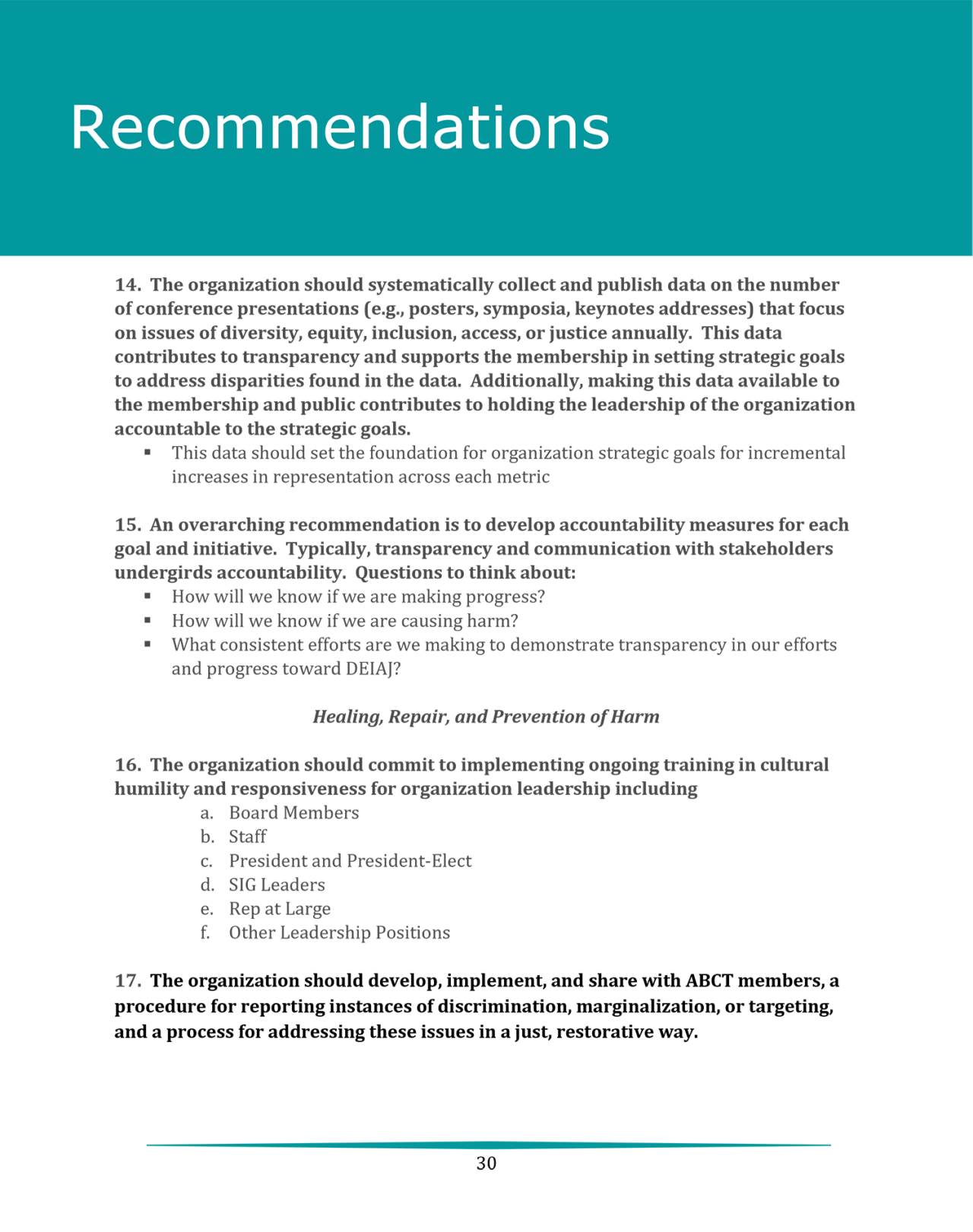 ABCT & BARE Reports on Diversity, Equity, Inclusion, Access and Justice ...