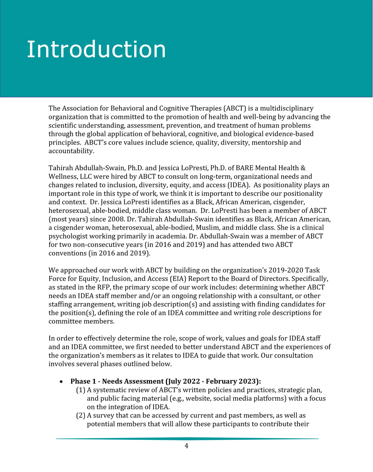 ABCT & BARE Reports on Diversity, Equity, Inclusion, Access and Justice ...