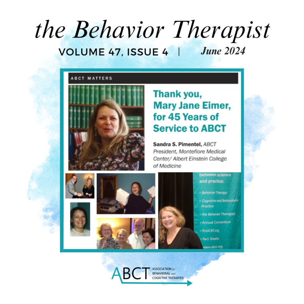 the Behavior Therapist’s June 2024 Issue Is Now Available Online ...